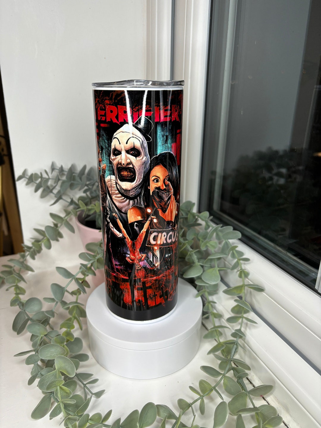 Terrifier Tumbler 20oz/ Classic Horror Movie / Hot and Cold Drinks/ Art ...