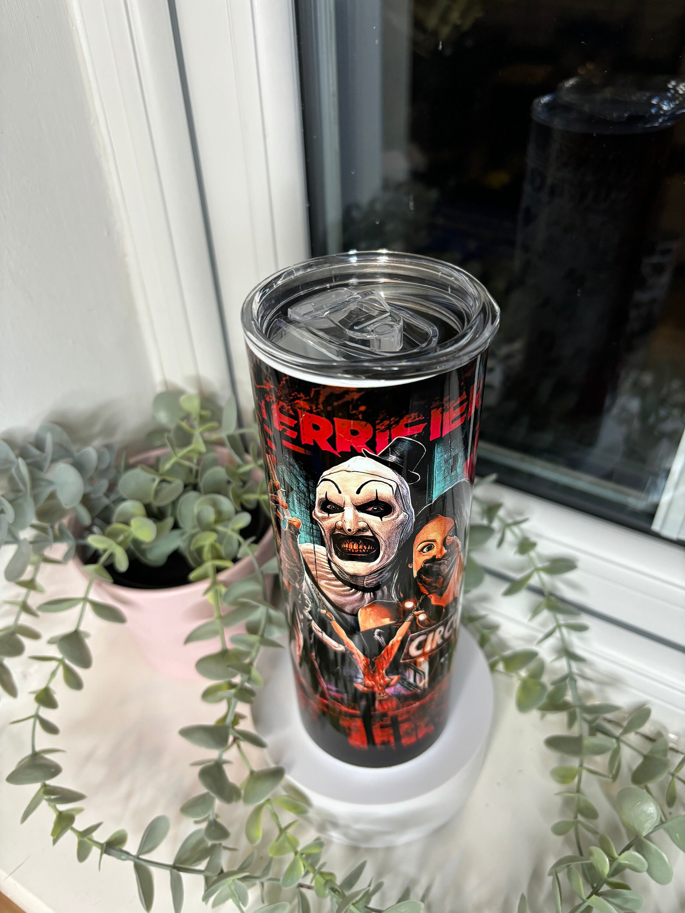 Terrifier Tumbler 20oz/ Classic Horror Clown / Hot and Cold Drinks/ Art ...
