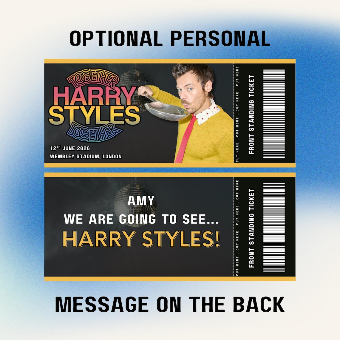 Harry Styles Concert Ticket | Custom Souvenir Keepsake | Event Gift ...
