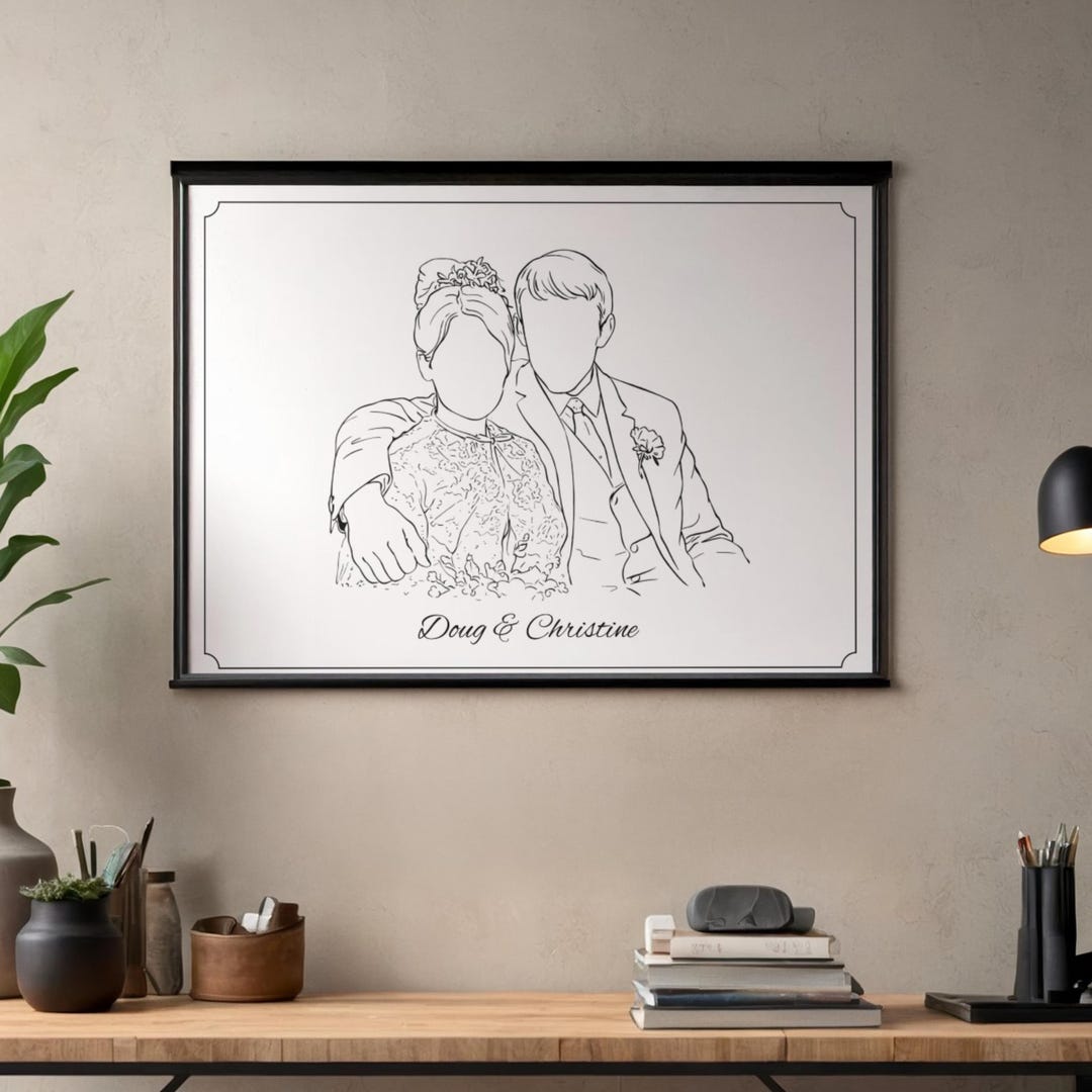 Custom Fine Line Portrait From Photo | Customised Anniversary Gift ...