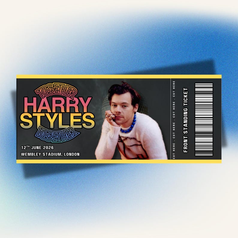 Harry Styles Concert Ticket | Custom Souvenir Keepsake | Event Gift ...