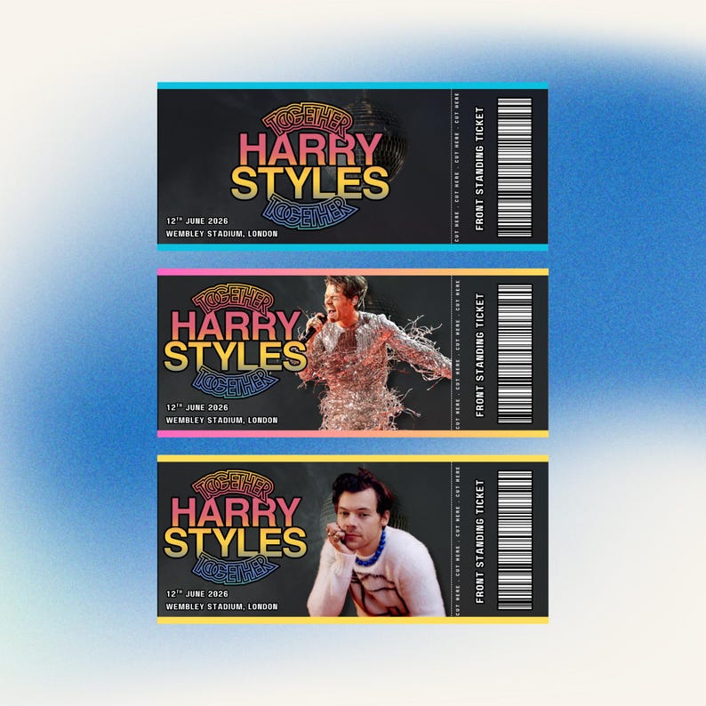 Harry Styles Concert Ticket | Custom Souvenir Keepsake | Event Gift ...