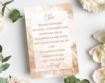 Will You Be Our Witness Card Print, Wedding Witness Proposal Card ...