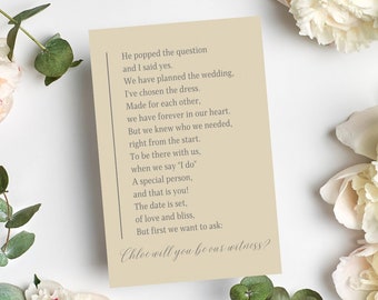 Will You Be Our Witness Card Print, Wedding Witness Proposal Card ...