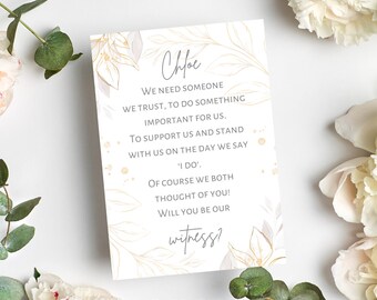 Will You Be Our Witness Card Print, Wedding Witness Proposal Card ...