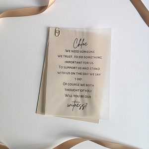 Foil Will You Be Our Witness Card, Wedding Witness Proposal Card ...