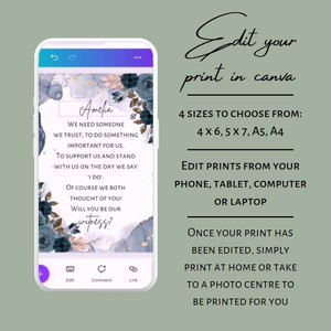 Will You Be Our Witness Card Print, Wedding Witness Proposal Card ...