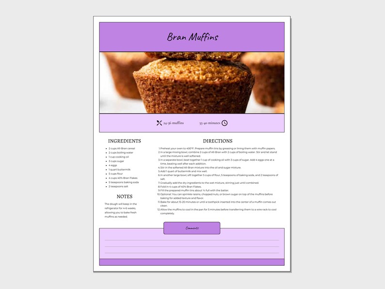 Customizable Recipe Templates Editable Printable 8.5x11 Recipe Pages in ...