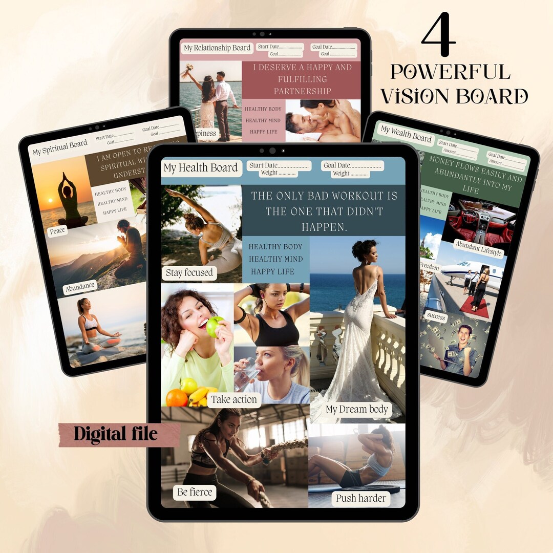 Women Vision Board Bundle, Pre-made Board, Manifestation, Law of ...