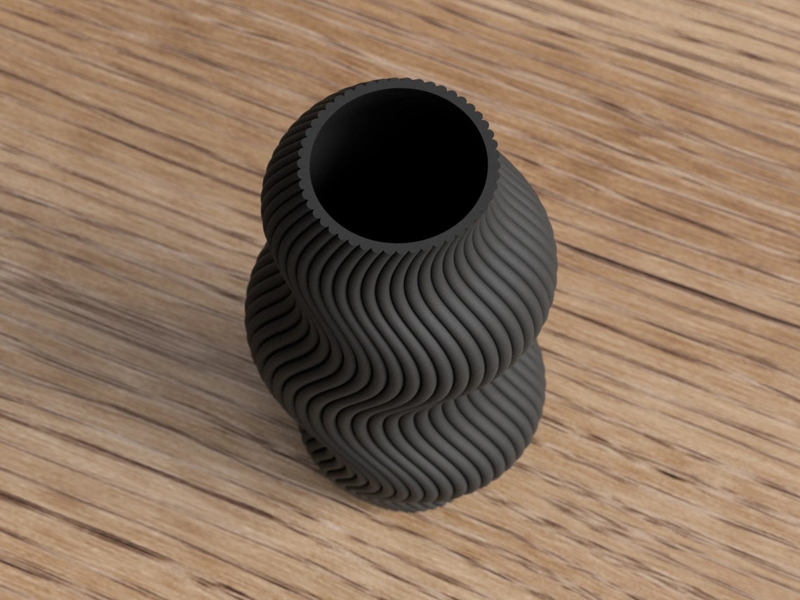 Modern Wave Vase, 3D Print - Etsy