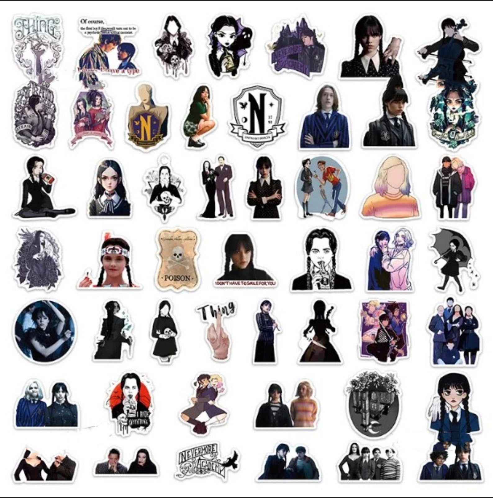 50PCS mercredi Addams Autocollants Vinyle La famille Addams - Etsy France