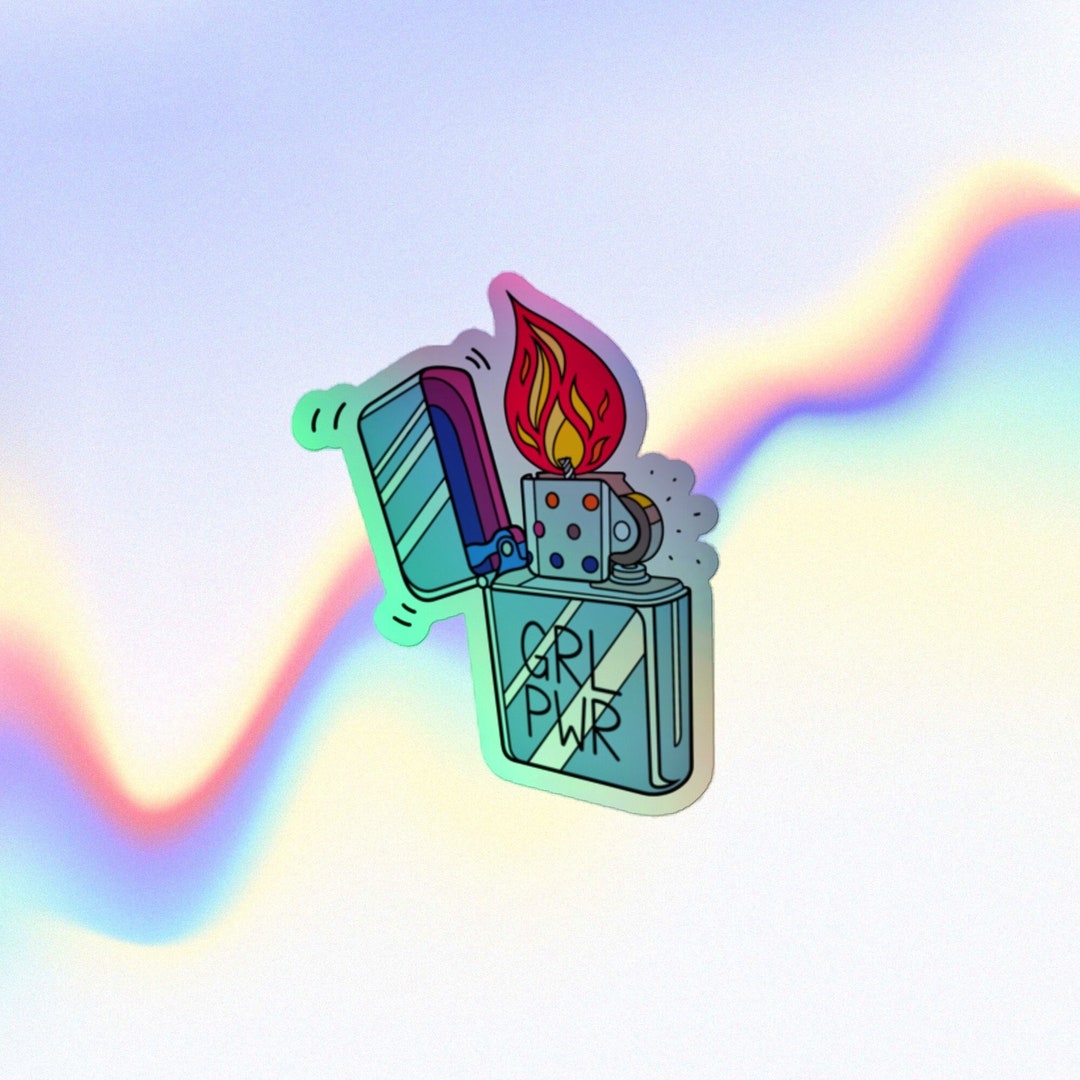 Girl Power Zippo Flame Holographic Vinyl Sticker Feminist Planner ...