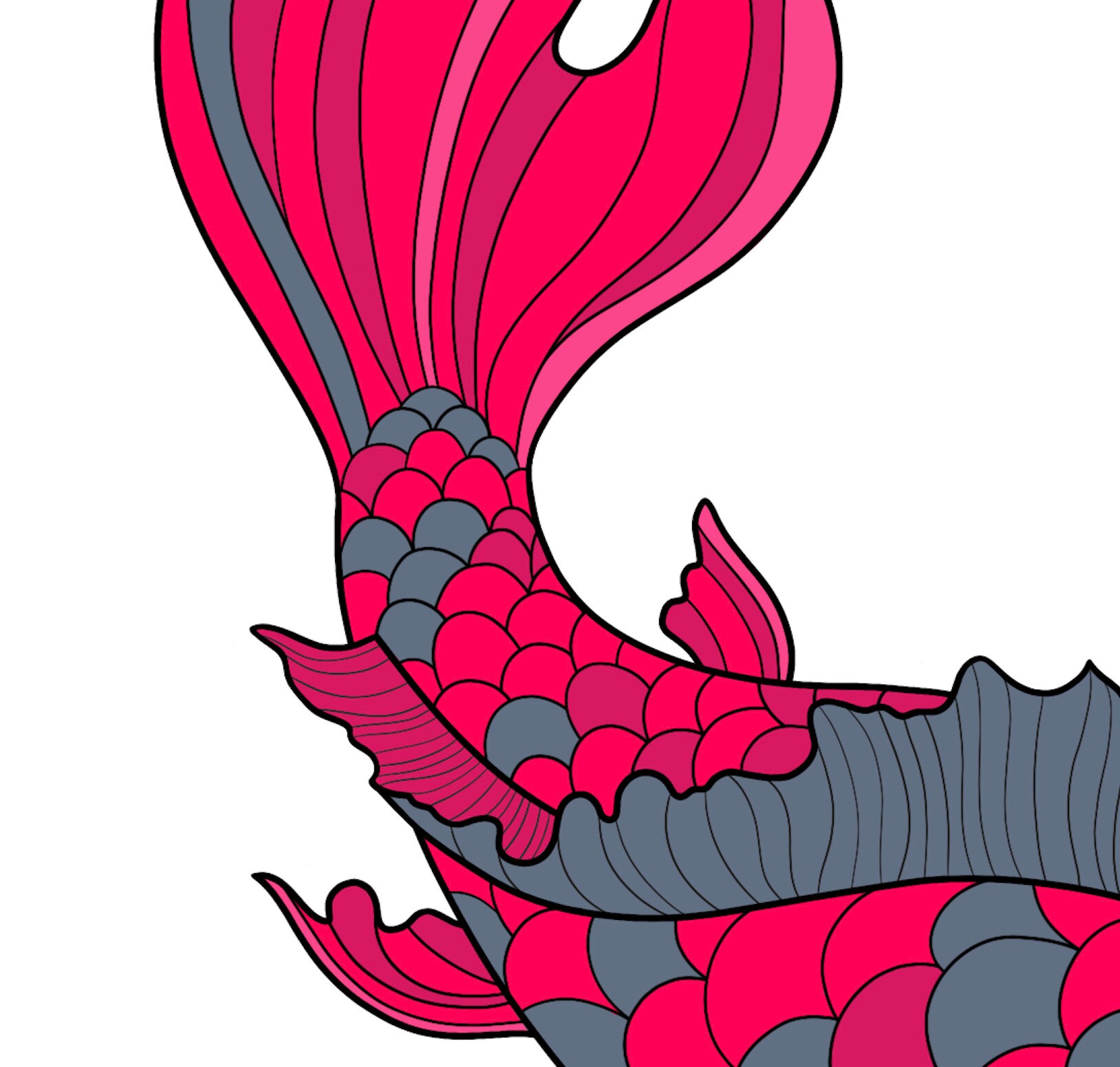 Koi Fish Print Picture Colorful Japanese Cute Carp Wall Decor Poster ...