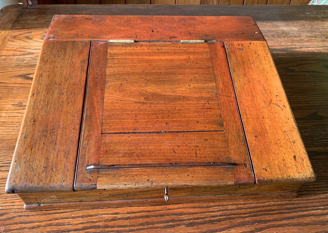 Victorian Pine Clerks Table Top Writing Desk - Beautiful Aged Oak With ...