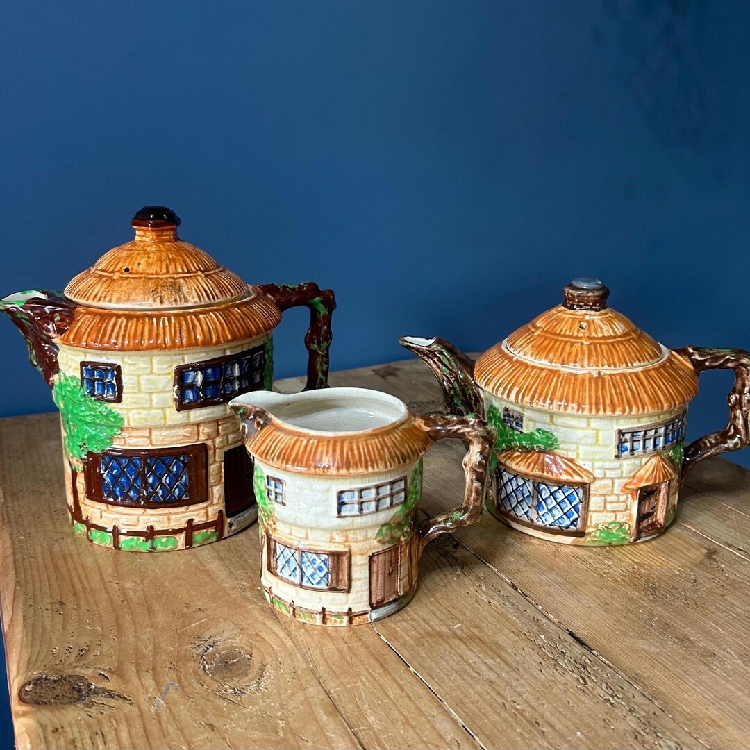 Vintage Beswick Teapots and Jug - Lovely Hand Painted Cottage Ware ...