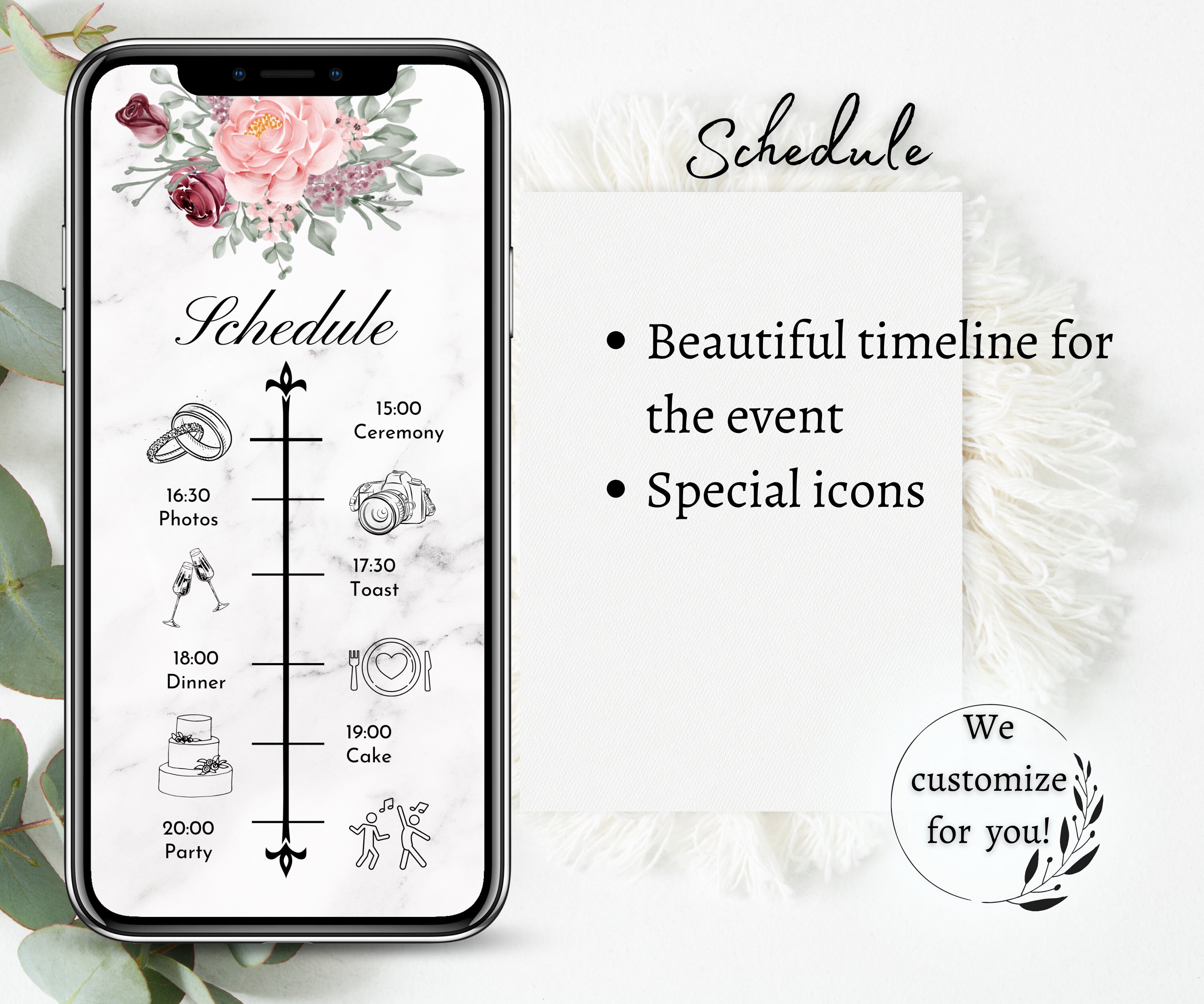 Digital Wedding Invitation With Online RSVP - Roses Wedding Website ...