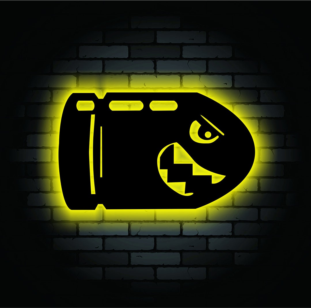 Mario Bullet Bill Sign Super Mario Light Bullet Bill Led - Etsy