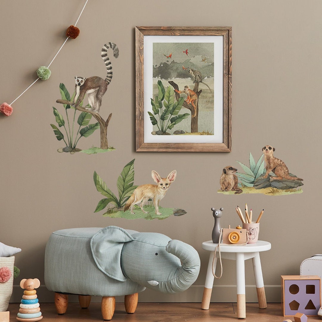 Yokodesign Wall Stickers Fenek Suricate Lemur Animals Safari - Etsy