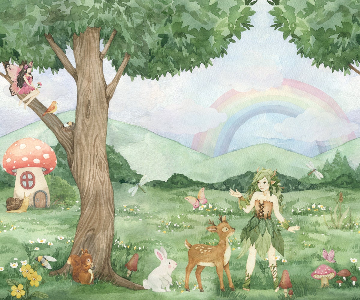 Yokodesign Vinyl Wallpaper Fairyland Dryad Fairy Forest - Etsy
