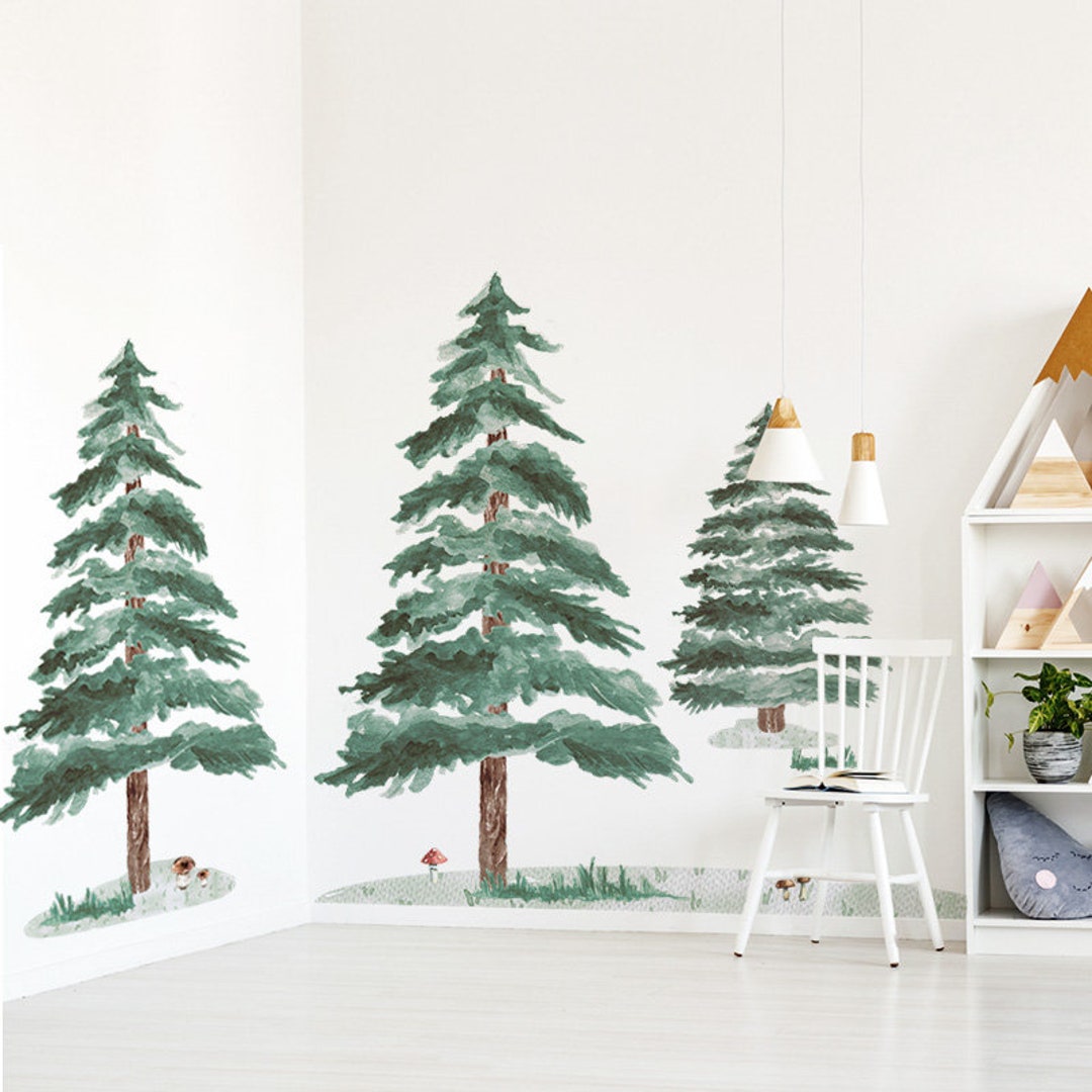 Yokodesign Wall Stickers Forest Spruce Tree, Set 3 Trees - Etsy