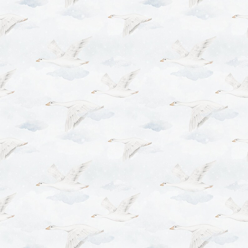 Yokodesign Vinyl Wallpaper Flying Little Geese Sky Clouds - Etsy