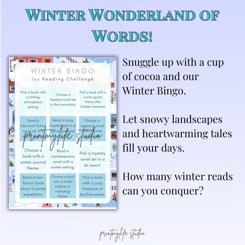 Book Bingo 2024 Monthly Reading Challenge Reading Journal Christmas ...