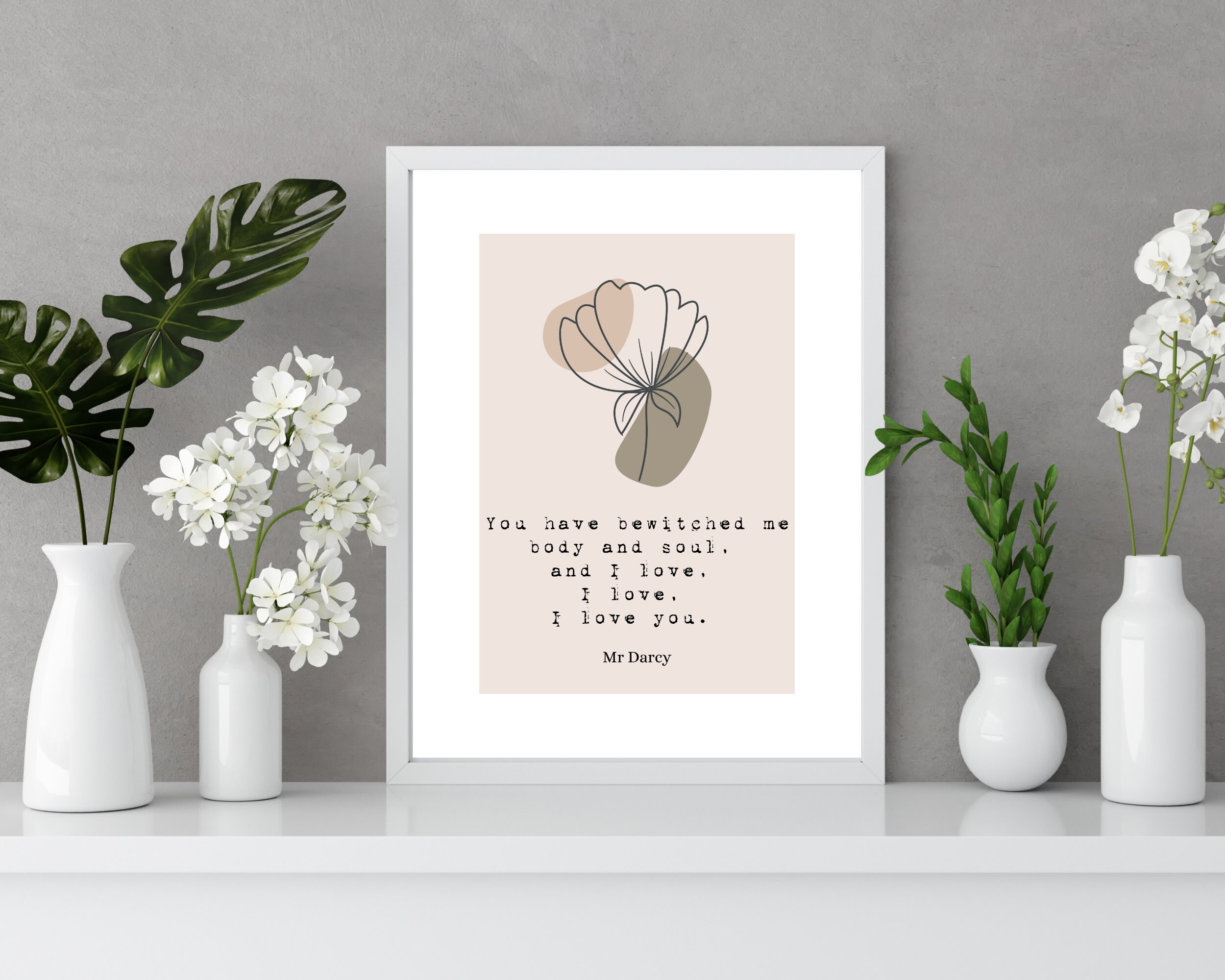 Mr Darcy "you Have Bewitched Me Body and Soul", Jane Austen Quote Art ...
