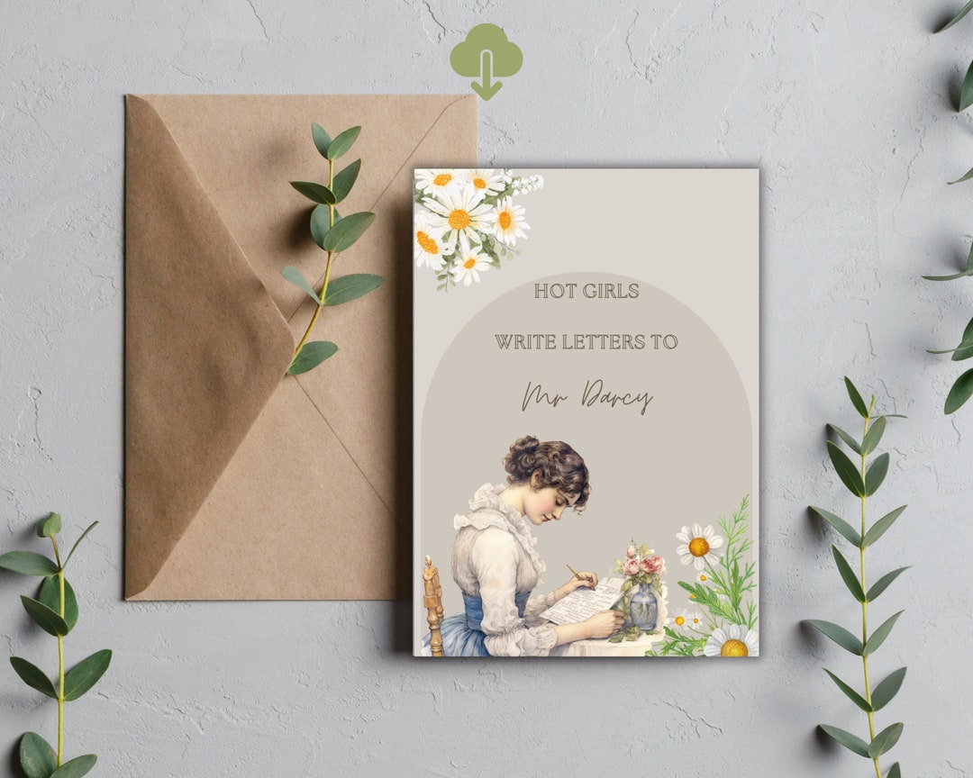 Hot Girls Write Letters to Mr Darcy Postcard - Jane Austen Inspired ...