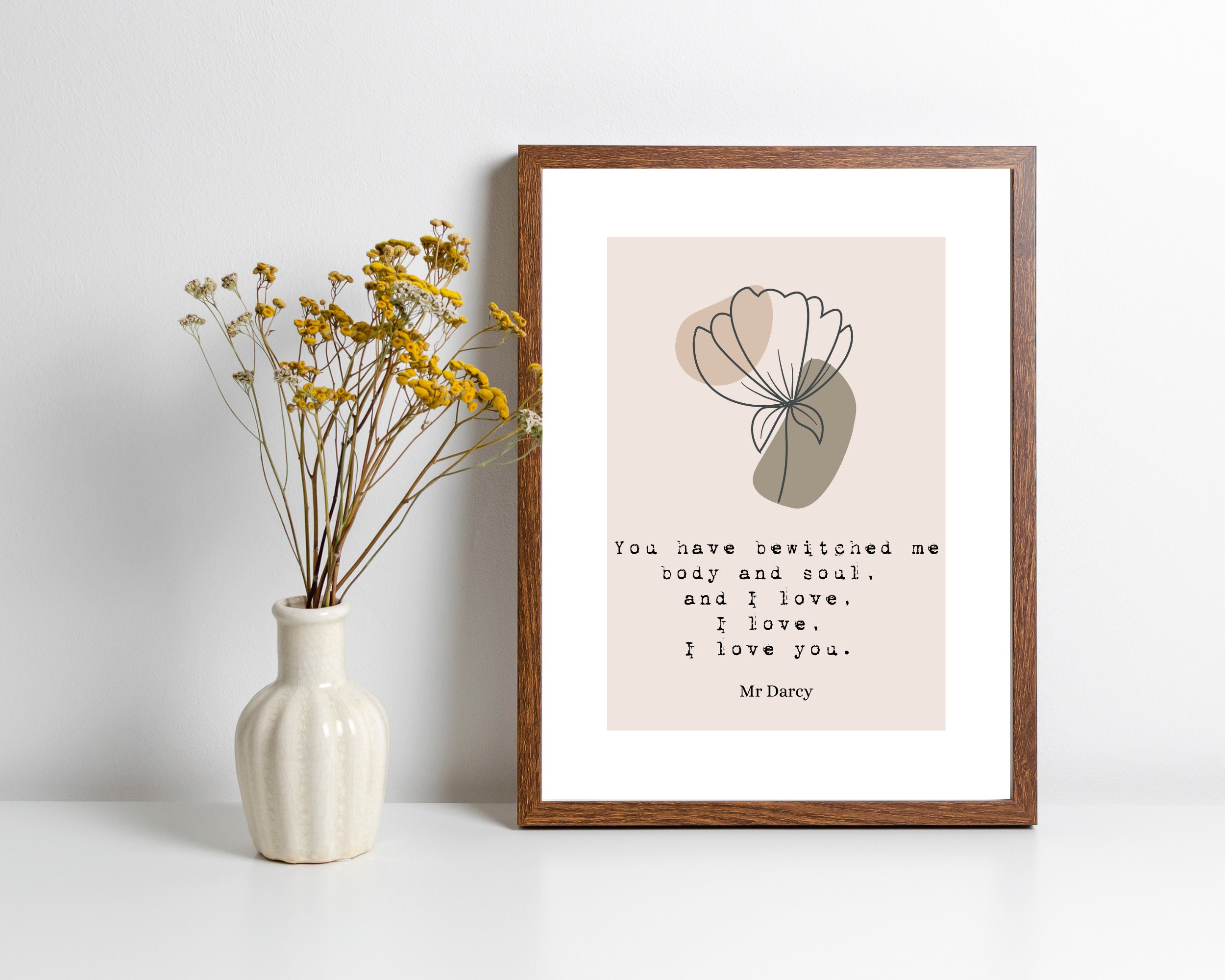 Mr Darcy "you Have Bewitched Me Body and Soul", Jane Austen Quote Art ...