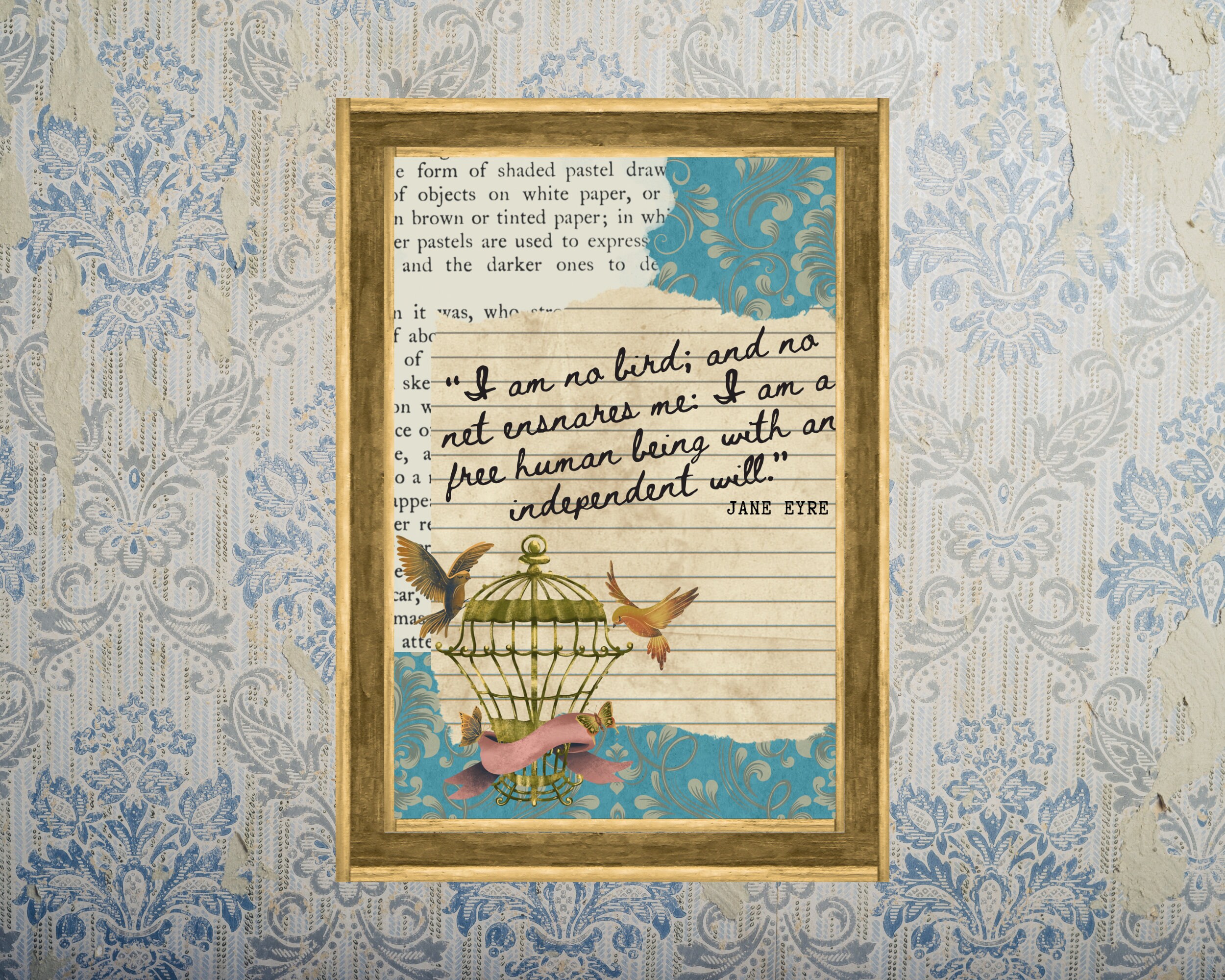 Jane Eyre Charlotte Bronte Inspirational Quote - I Am No Bird ...