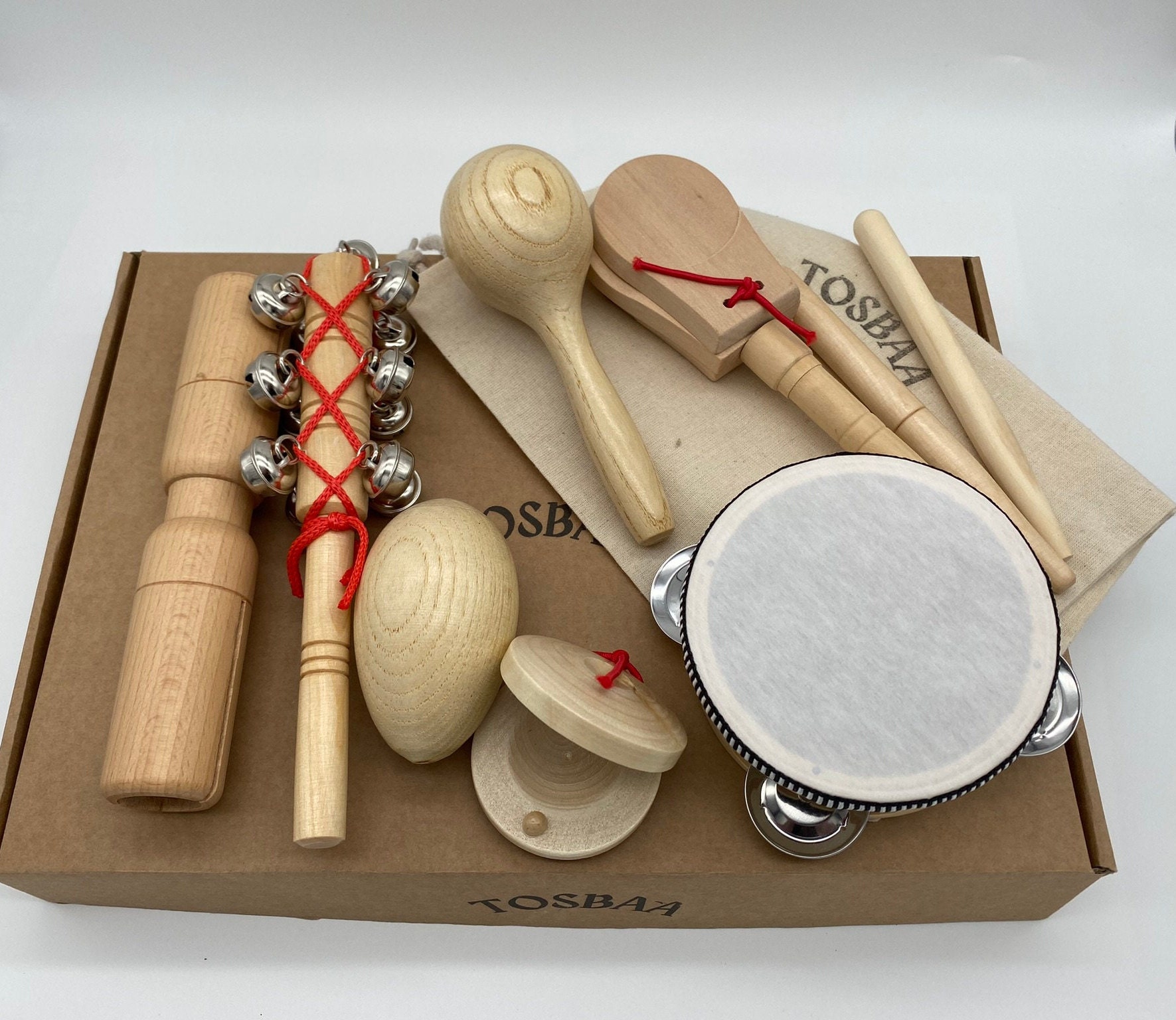 Wooden Musical Instruments Set With Wooden Craft Tray, Musical Wooden ...