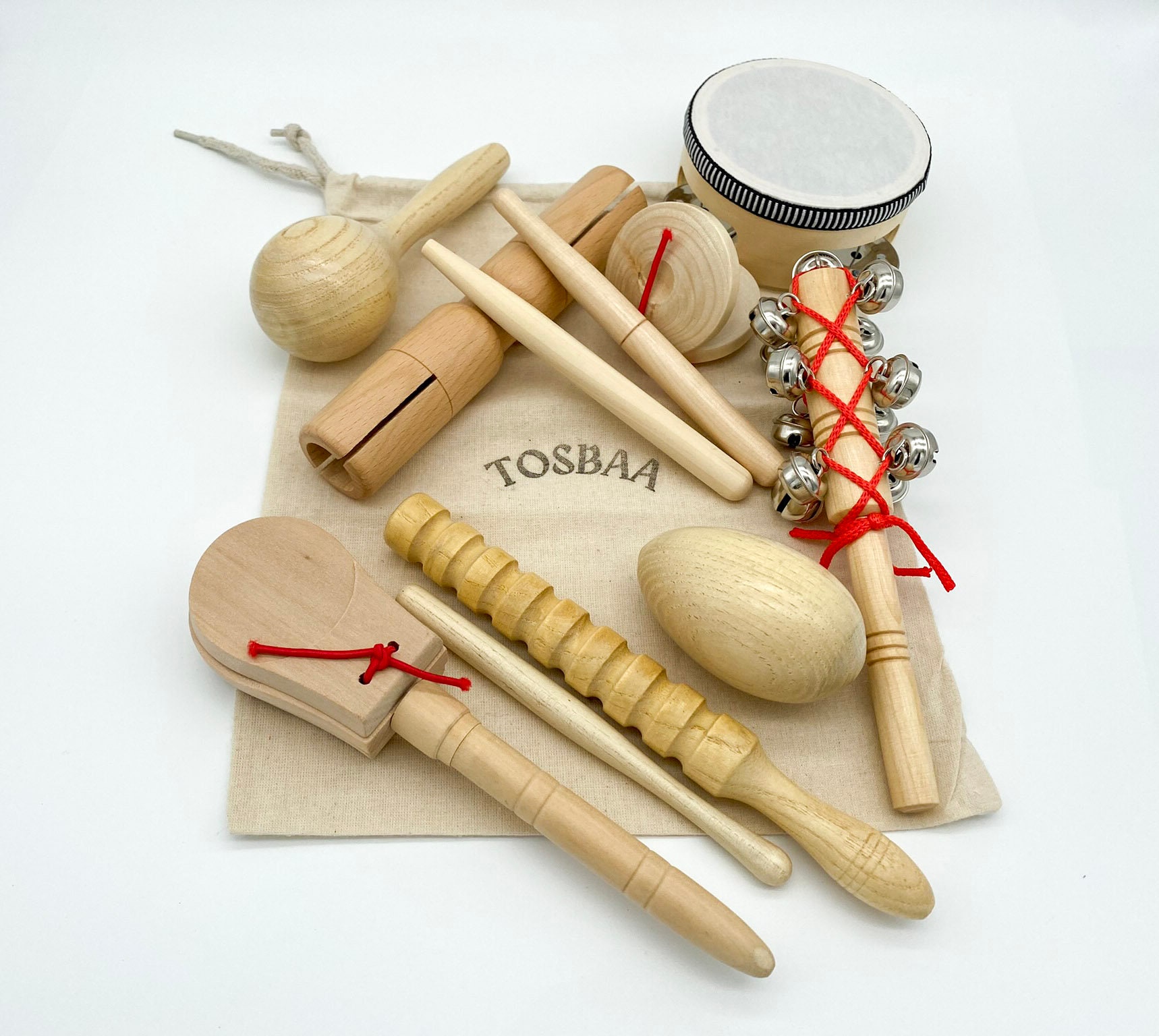 Wooden Musical Instruments Set With Wooden Craft Tray, Musical Wooden ...