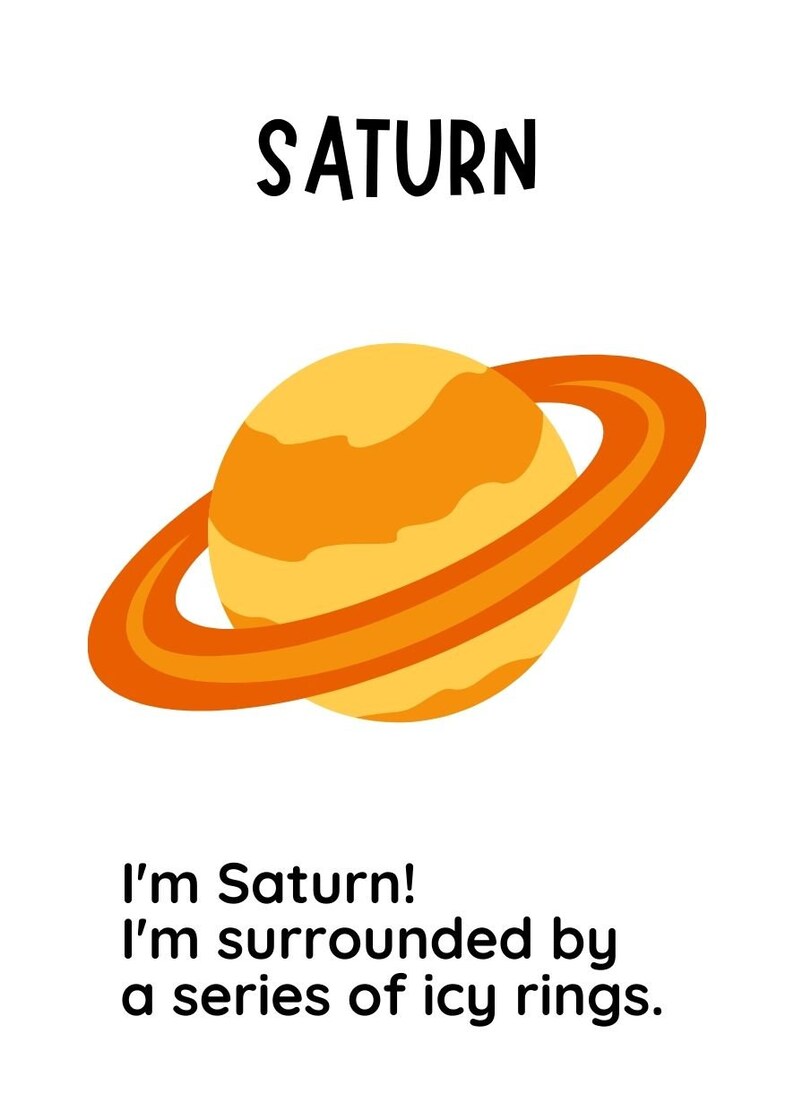 Solar System Flash Educational Cards Printable PDF JPEG PNG - Etsy