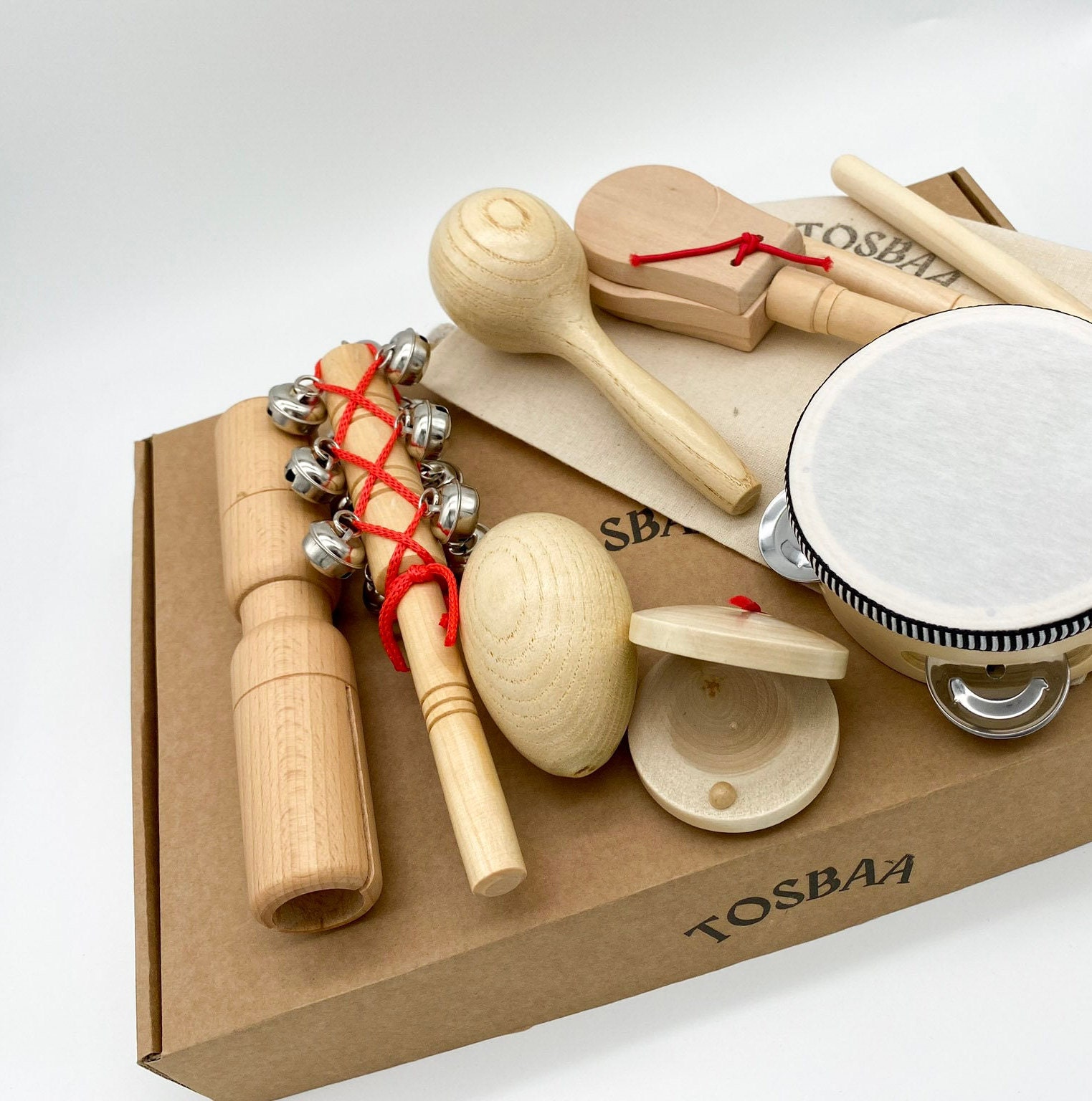 Wooden Musical Instruments Set With Wooden Craft Tray, Musical Wooden ...