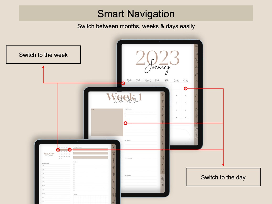 2023 Simple Digital Planner English for Goodnotes Xodo - Etsy