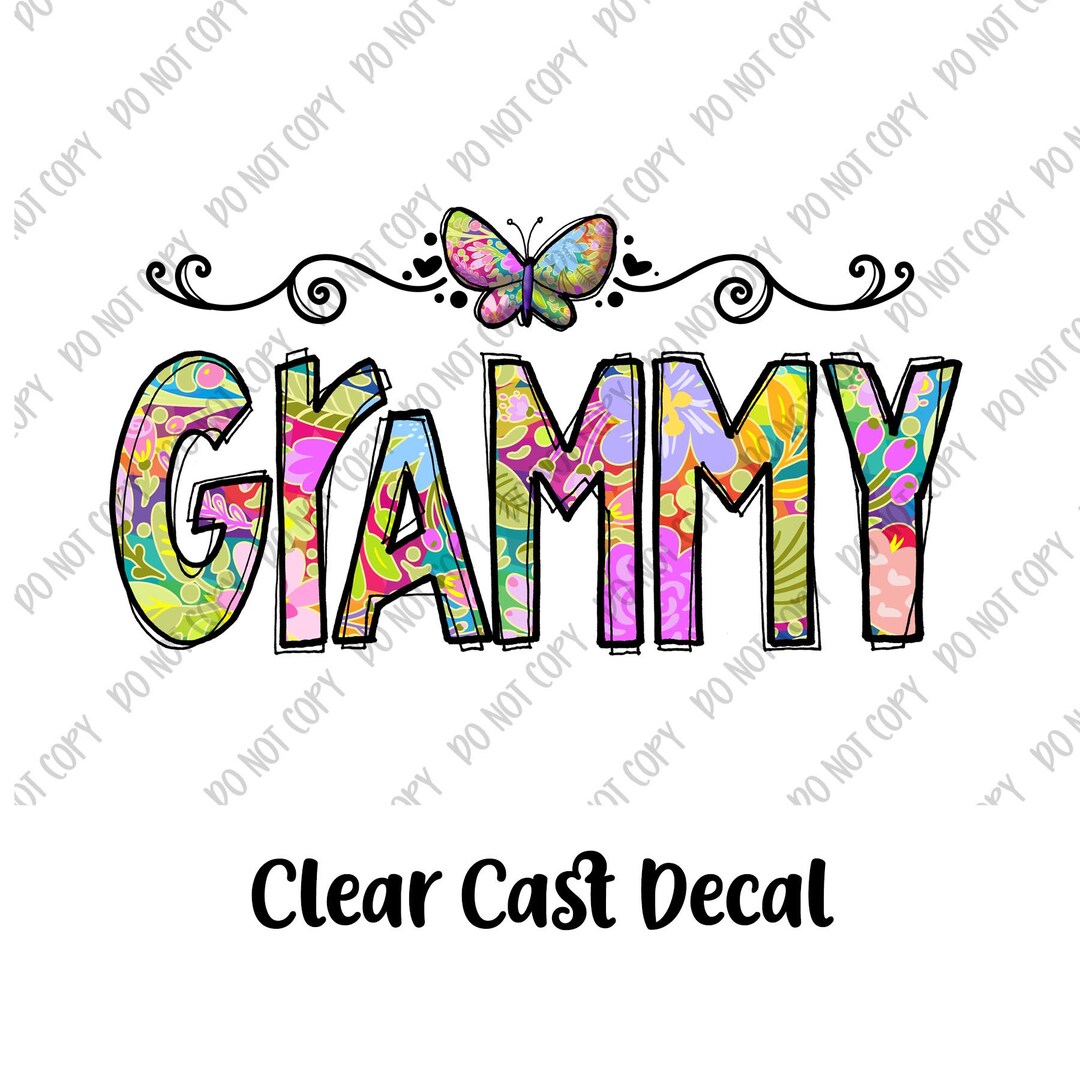 Grammy Clear Cast Decal, Tumbler Decal, Grammy, Grammy, Mother's Day ...