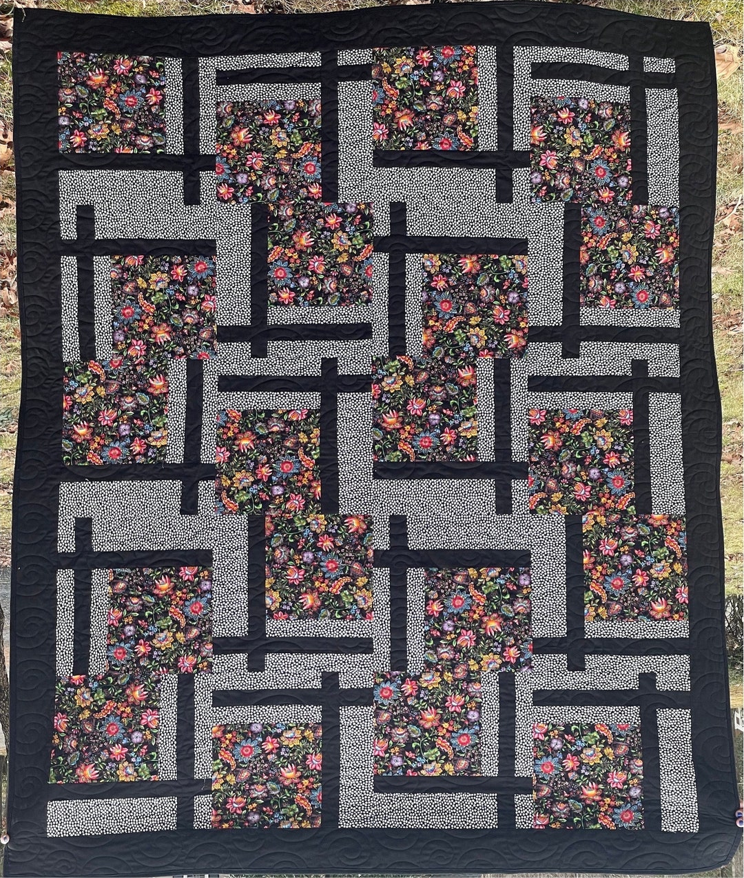 Handmade Modern Floral Quilt - Etsy