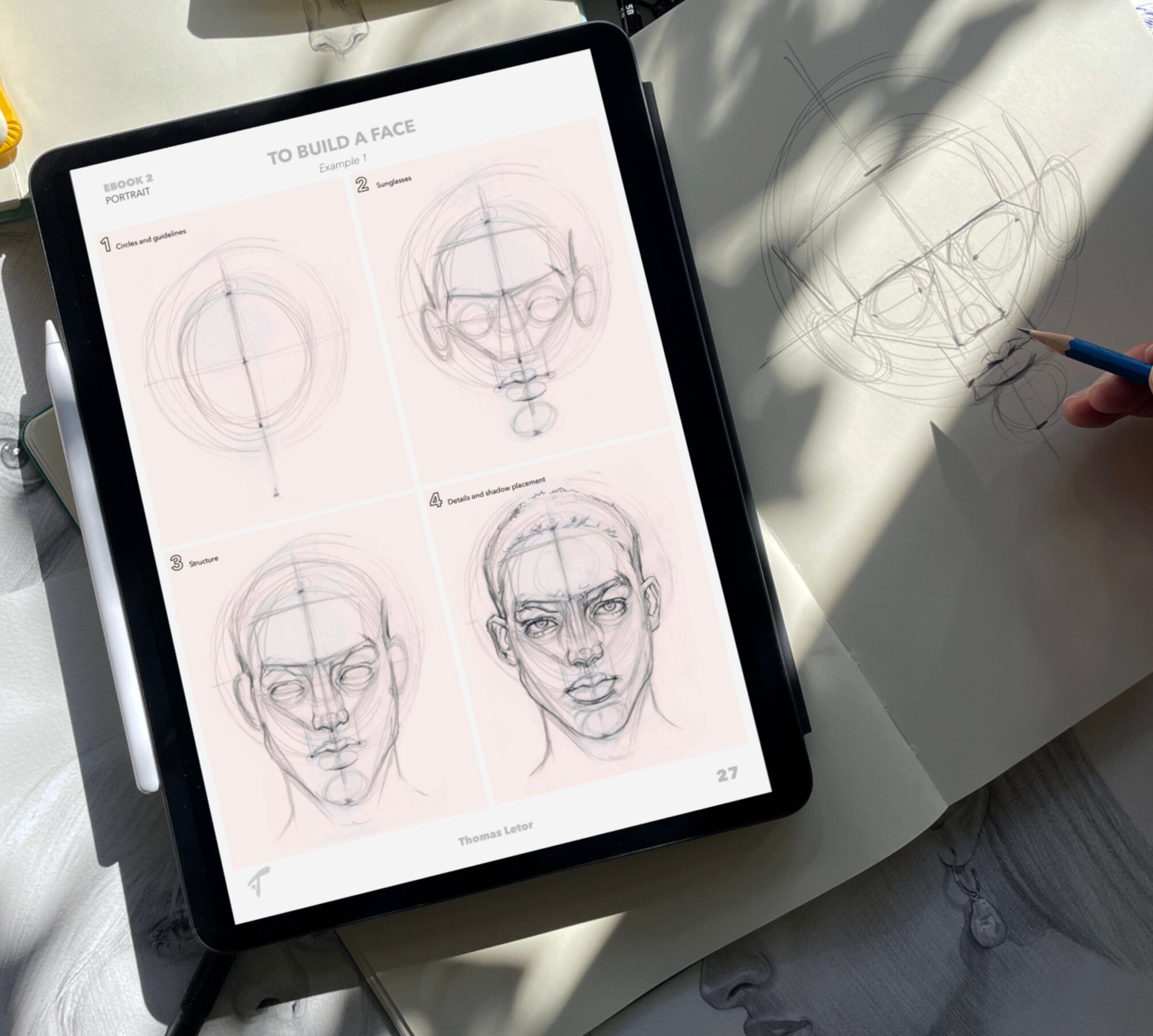 Advanced Constructive Portrait Drawing Tutorial By Artist Thomas Letor Ebook How To Draw Faces 