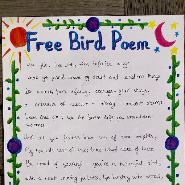 Bird Poem - Etsy