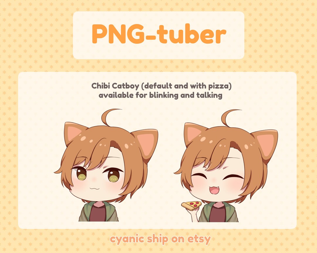 PNG Tuber Chibi Cat Ears Boy Ready to Use! for Vtuber Streaming Twitch ...