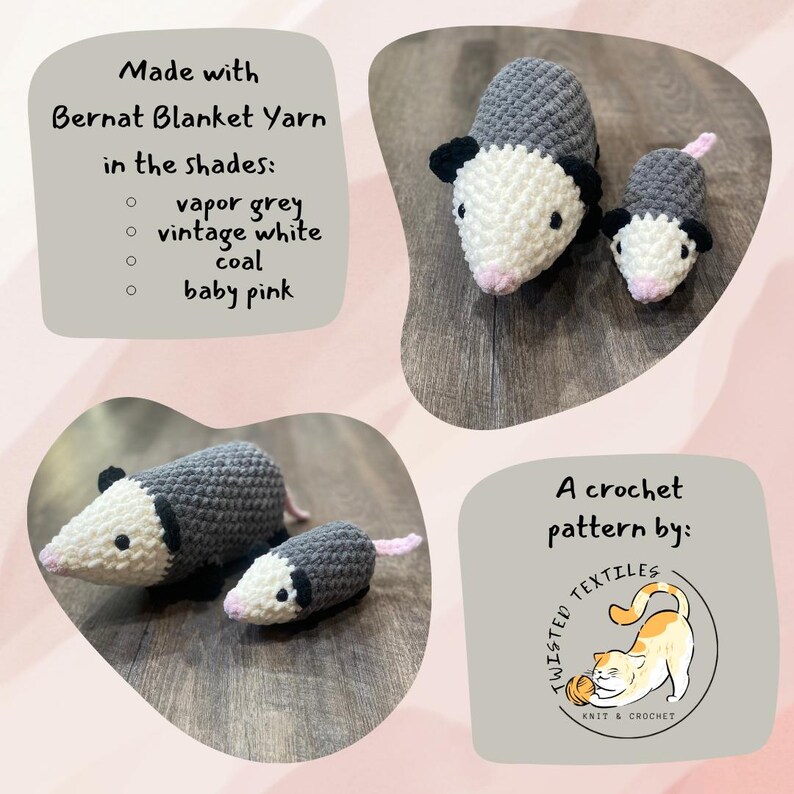 Baby Possum Crochet Pattern: No Sew Amigurumi (PDF Pattern) - Etsy
