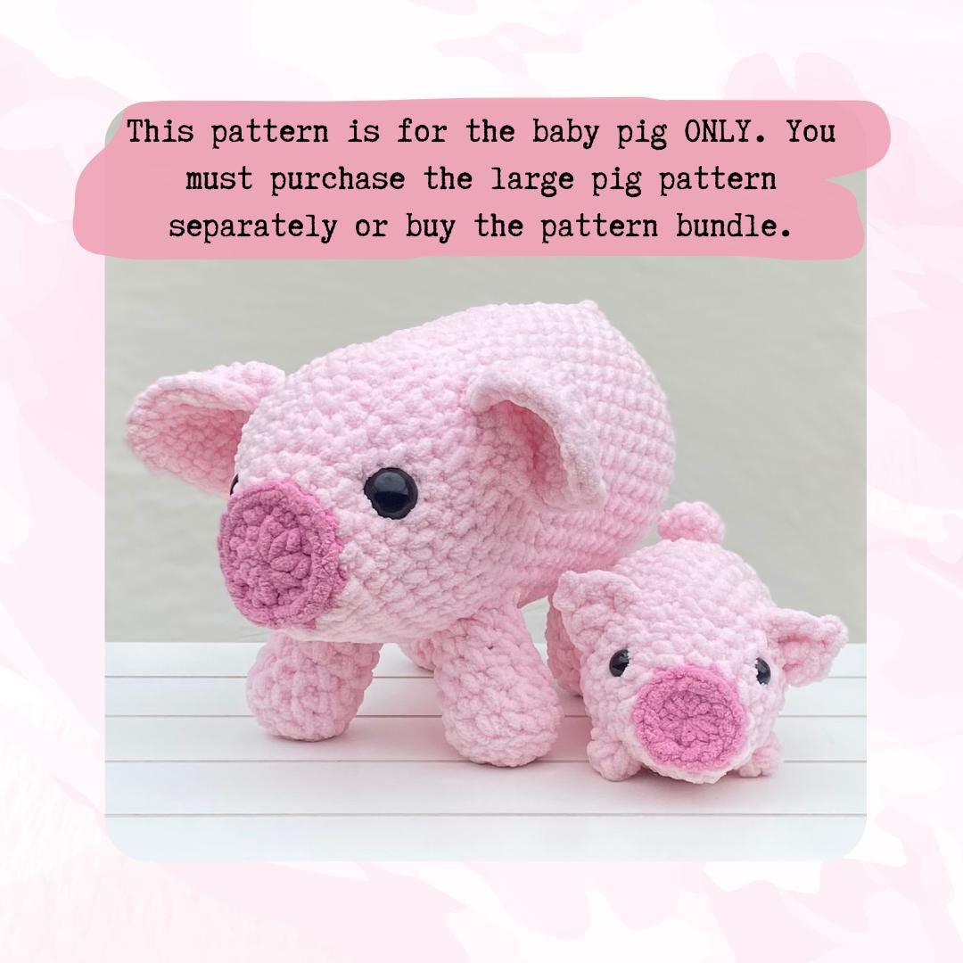 Baby Pig Crochet PATTERN | Crochet Baby Pig Pattern | Amigurumi Pig ...