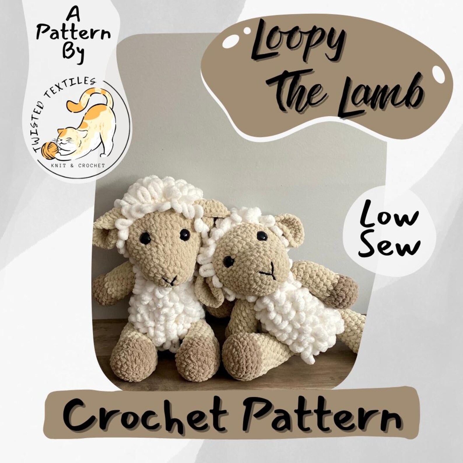 Loopy Lamb Crochet Pattern: Low Sew Amigurumi Sheep (PDF Pattern) - Etsy