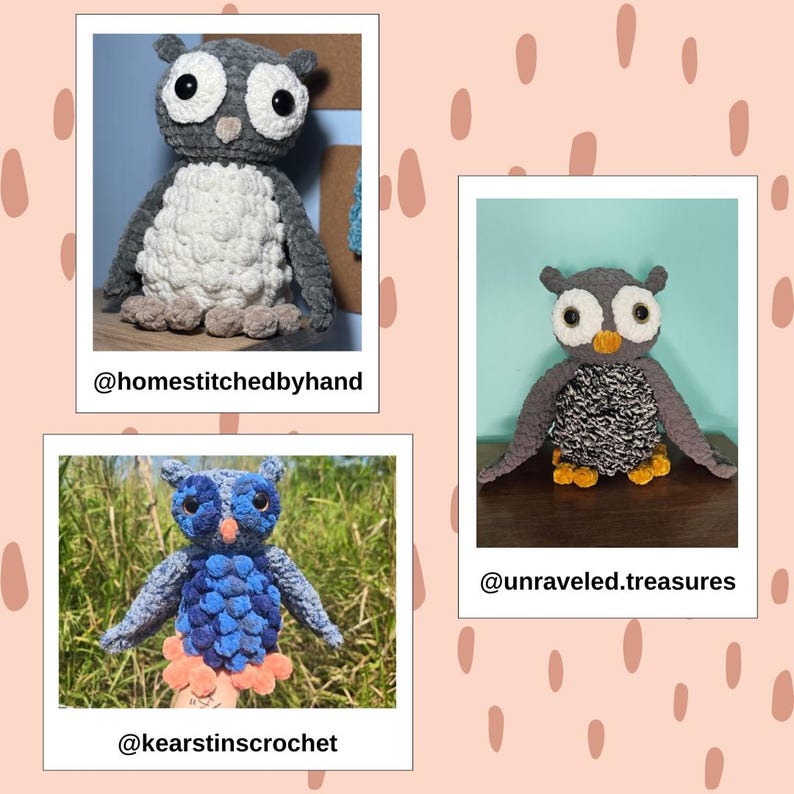 Oakley the Owl Crochet Pattern: Low Sew Amigurumi (PDF Pattern) - Etsy