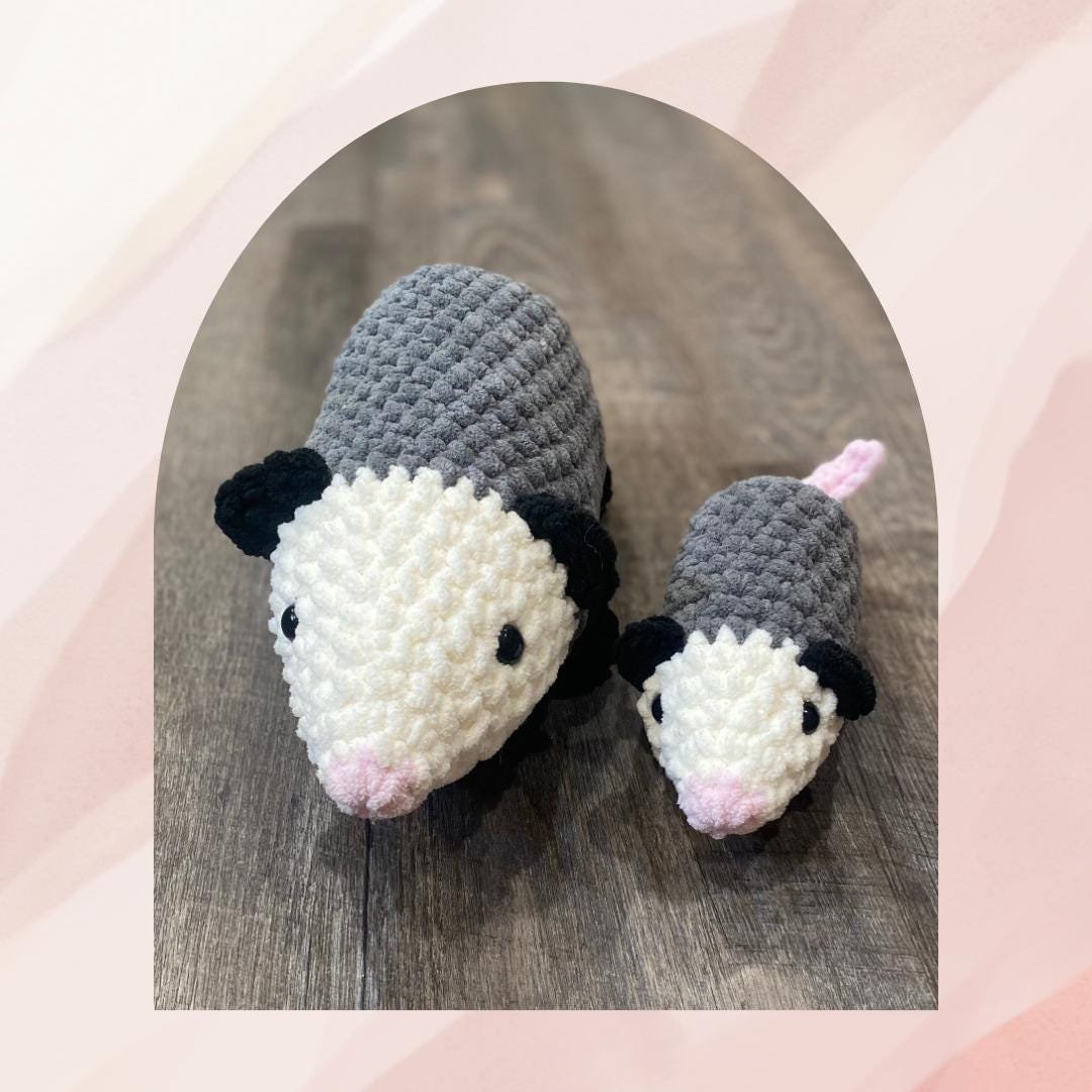 Possum Family Crochet PATTERN | Crochet Opossum Family Pattern | No Sew ...