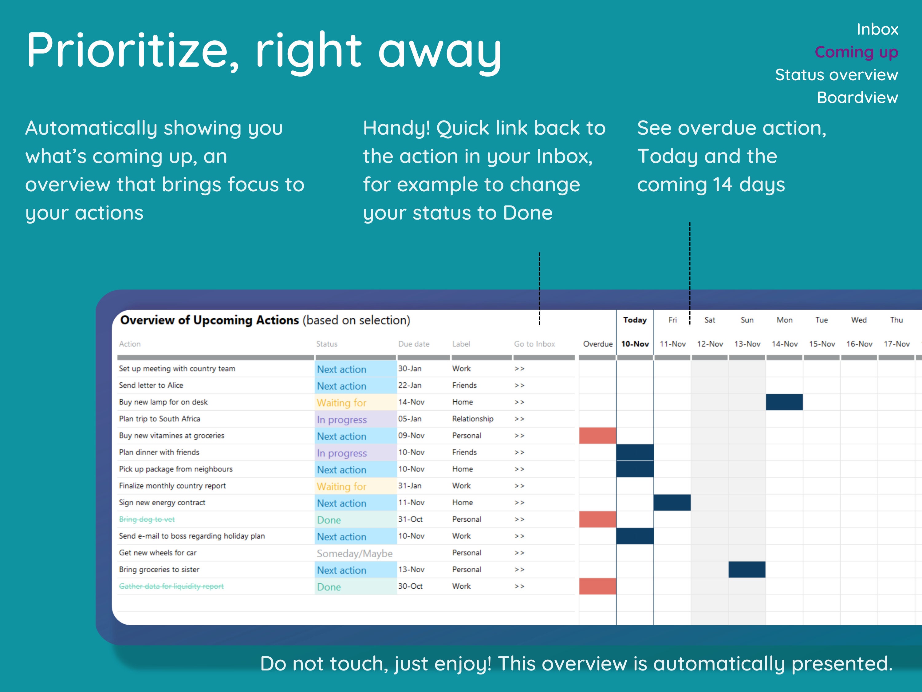Action List, to Do List, Excel Template, Getting Things Done, Instant ...
