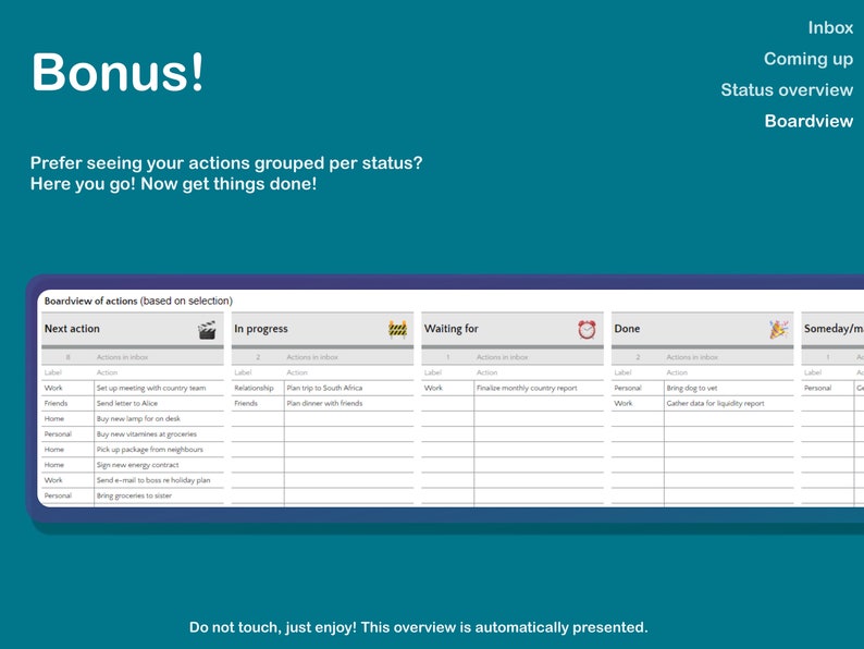 Action List, to Do List, Google Sheet Spreadsheet, Template, Getting ...