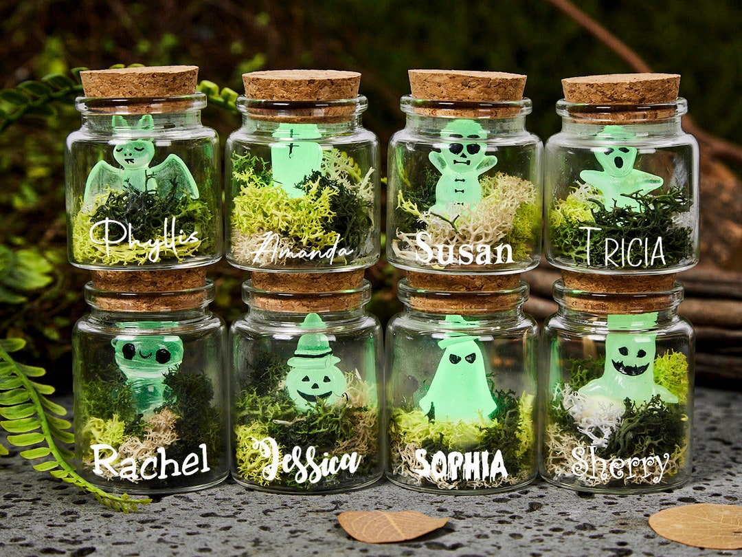 Mini Ghosts in a Jar, Personalized Ghost in Bottle, Ghost in Glass Jar ...