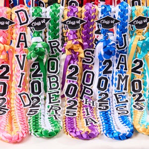 Graduation Lei With Grad Cap Personalized Graduation Sash Lei Class of ...