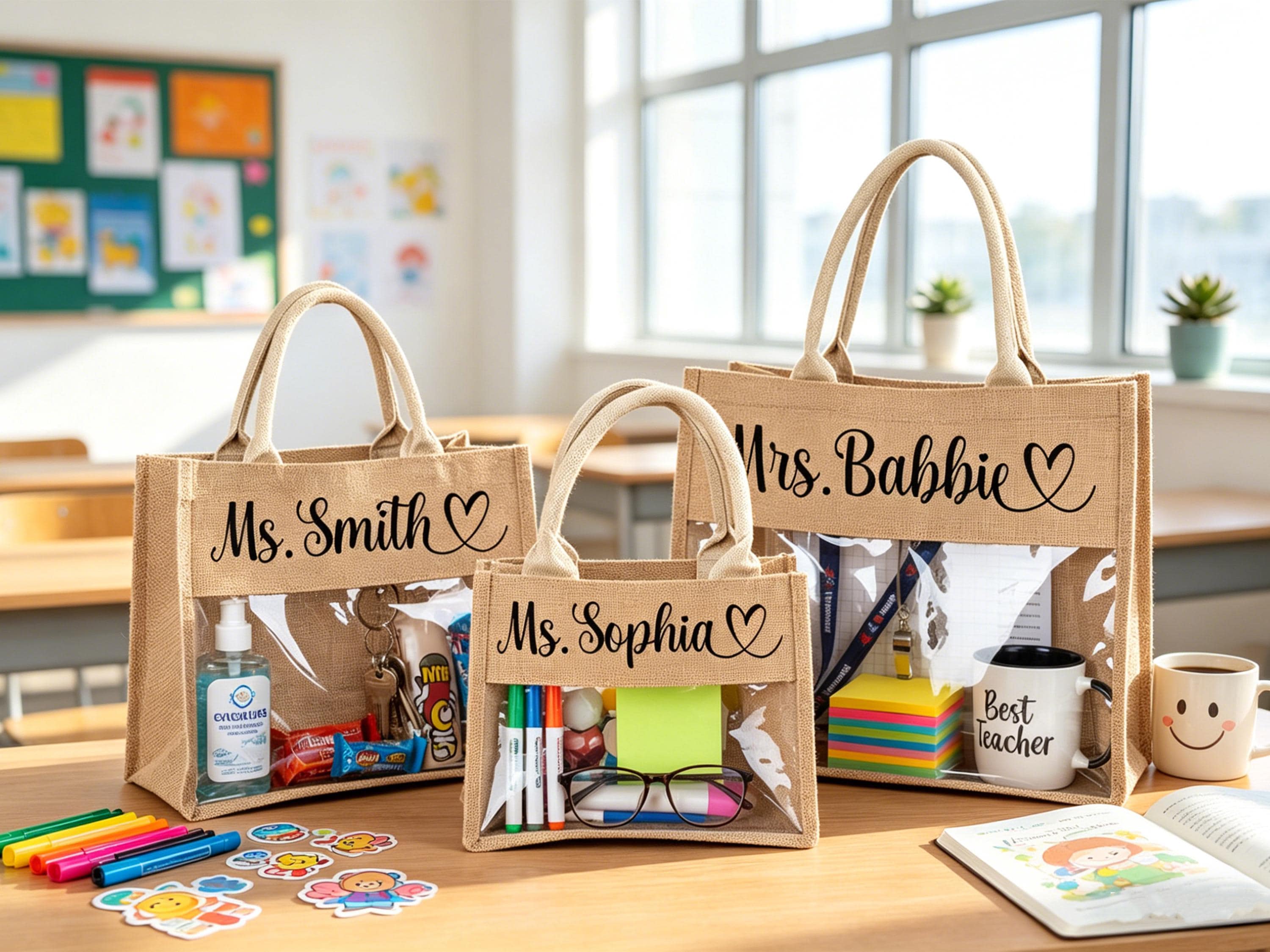 Personalized Teacher Tote Bag,custom Teacher Gift,teacher Tote With ...